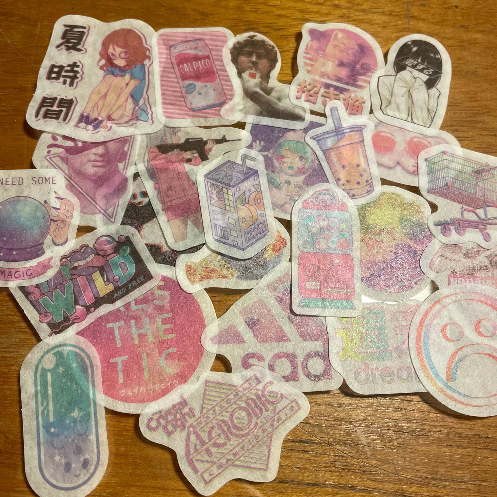 Pack of 25 "aesthetic" Sticker Flakes | Aesthetic Sticker Flakes ...