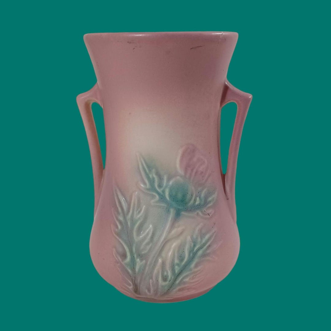 Pink Hull Pottery Thistle Vase Vtg 1930s Read Description Some ...