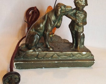 Antique Dog Lamp - Etsy