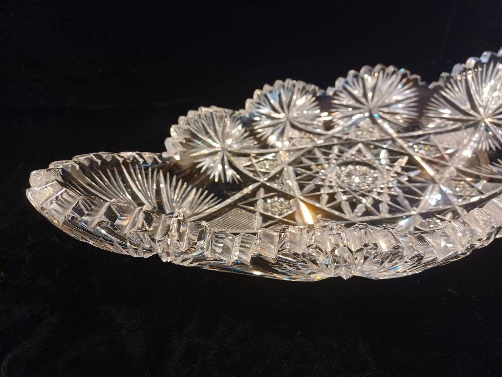 American Brilliant Period ABP Cut Crystal 14 X 8 - Etsy