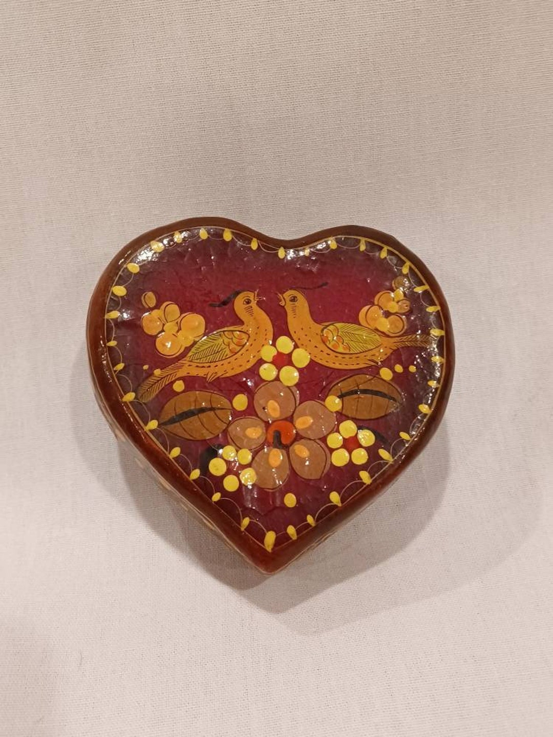 Vintage Ser Mel, Mexican Folk Art, Paper Mache, Heart Shaped Box - Etsy