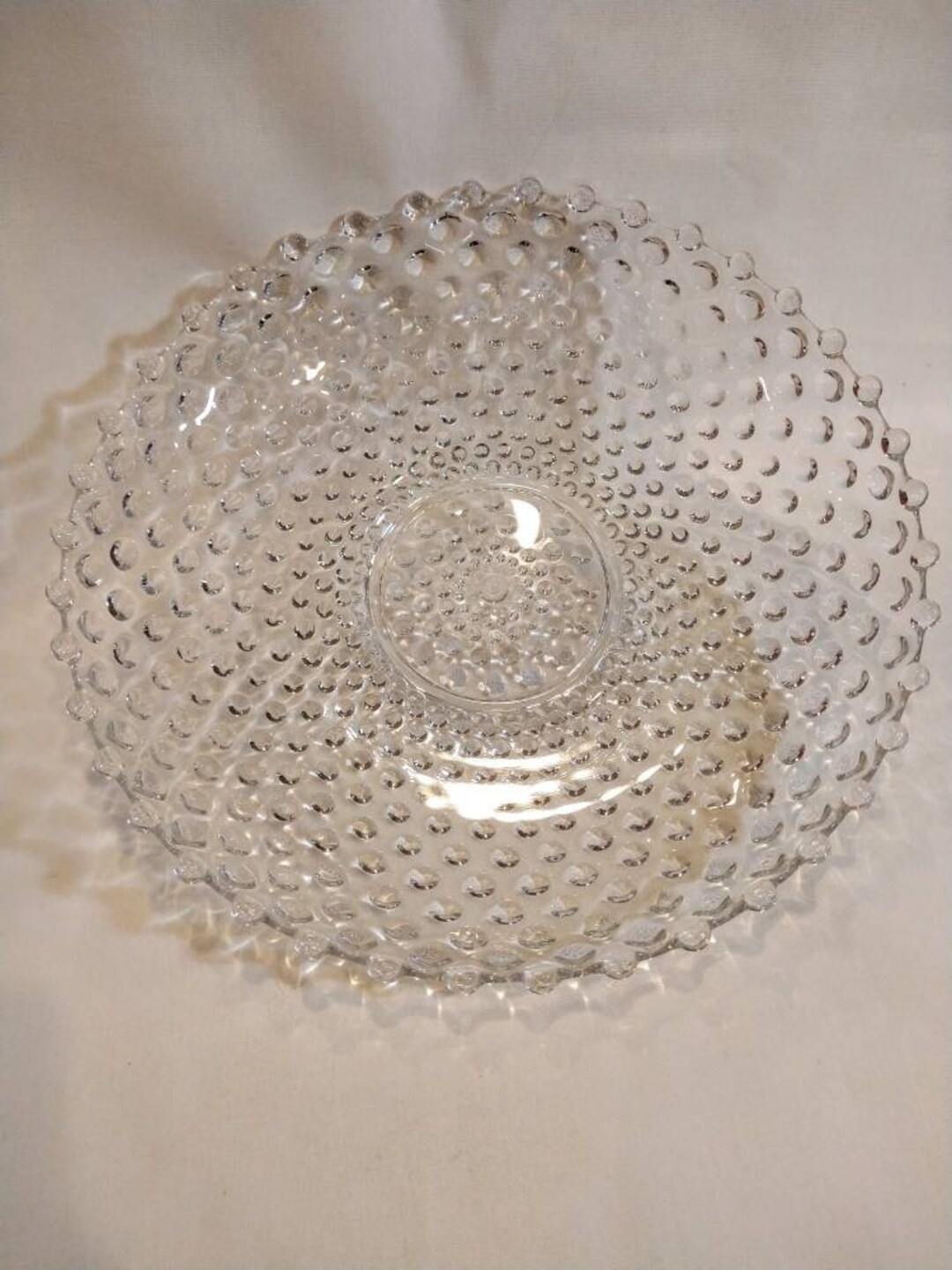 Mid Century Duncan & Miller Clear Hobnail 12" Glass Serving Bowl - Etsy