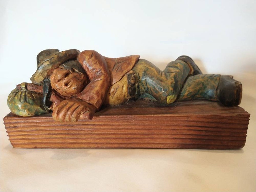 Vintage Carved Wooden Hobo Sleeping on an Old 2x4 - Etsy