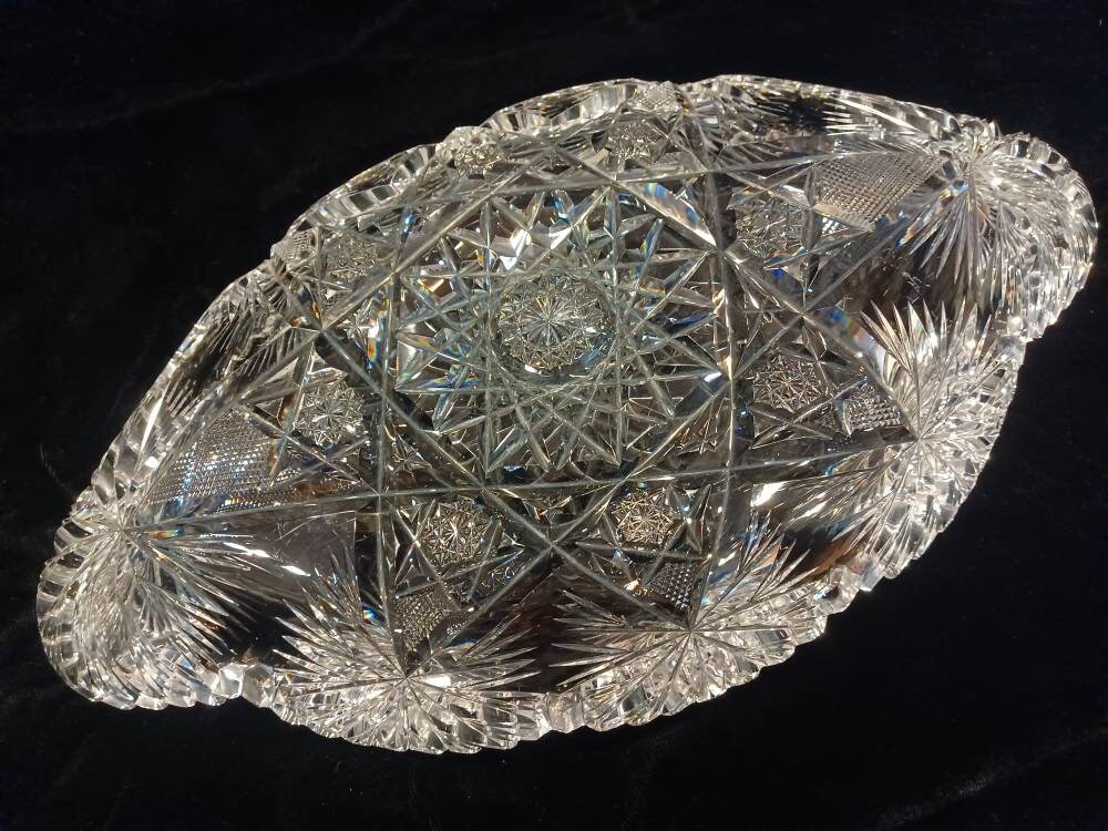 American Brilliant Period ABP Cut Crystal 14 X 8 - Etsy