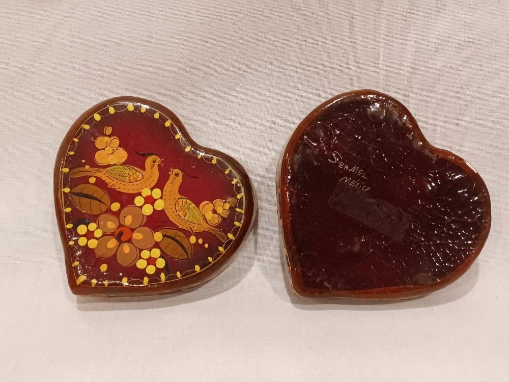 Vintage Ser Mel Mexican Folk Art Paper Mache Heart Shaped - Etsy