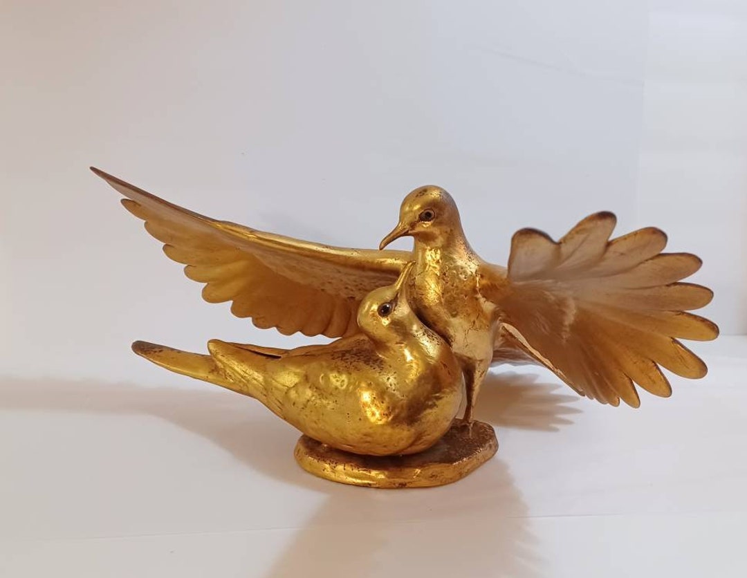 Anthony Freeman, Hagen Renaker, Gold Ceramic Doves. 1960's Vintage ...