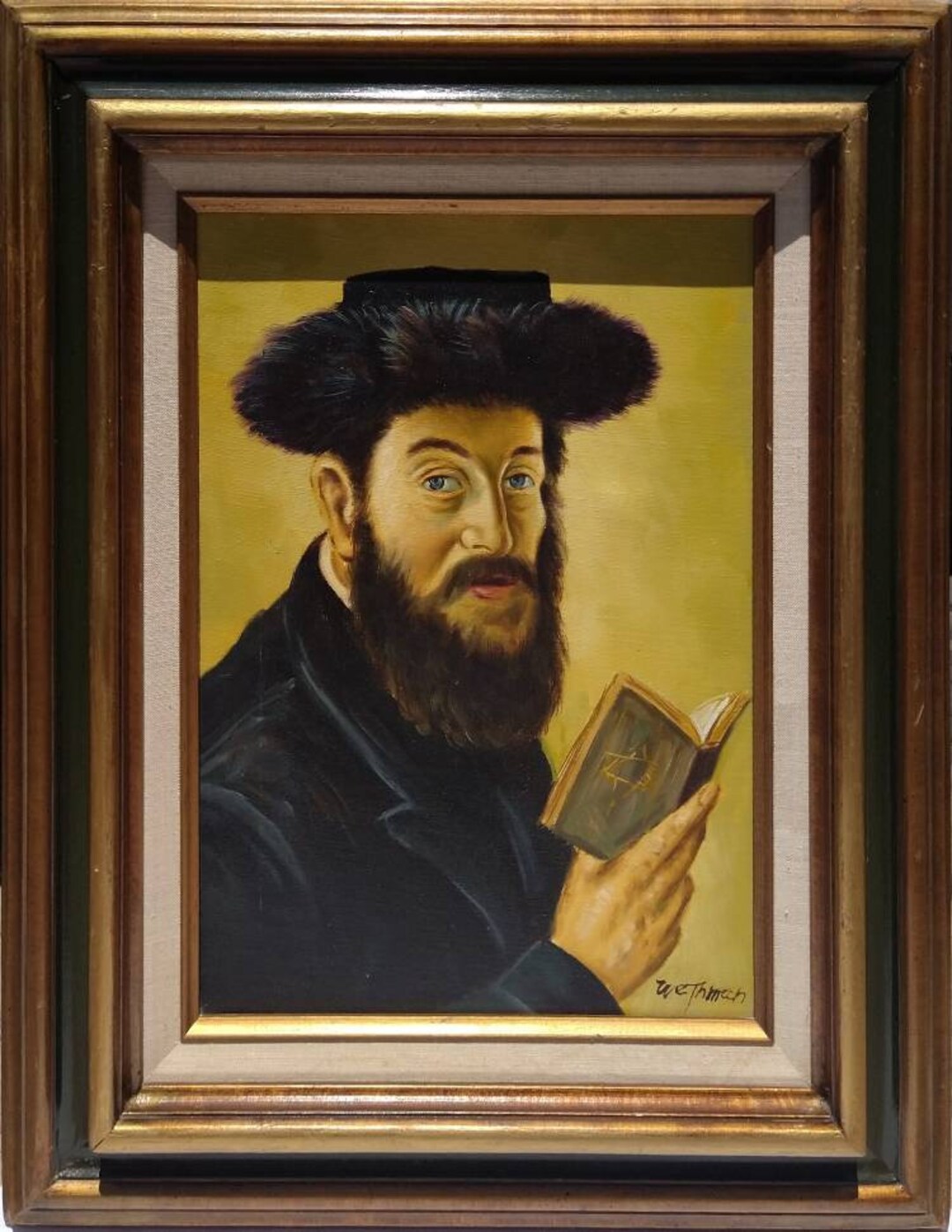Charming Portrait of a Jewish Rabbi. Oil on Canvas Painting 12"x16 ...