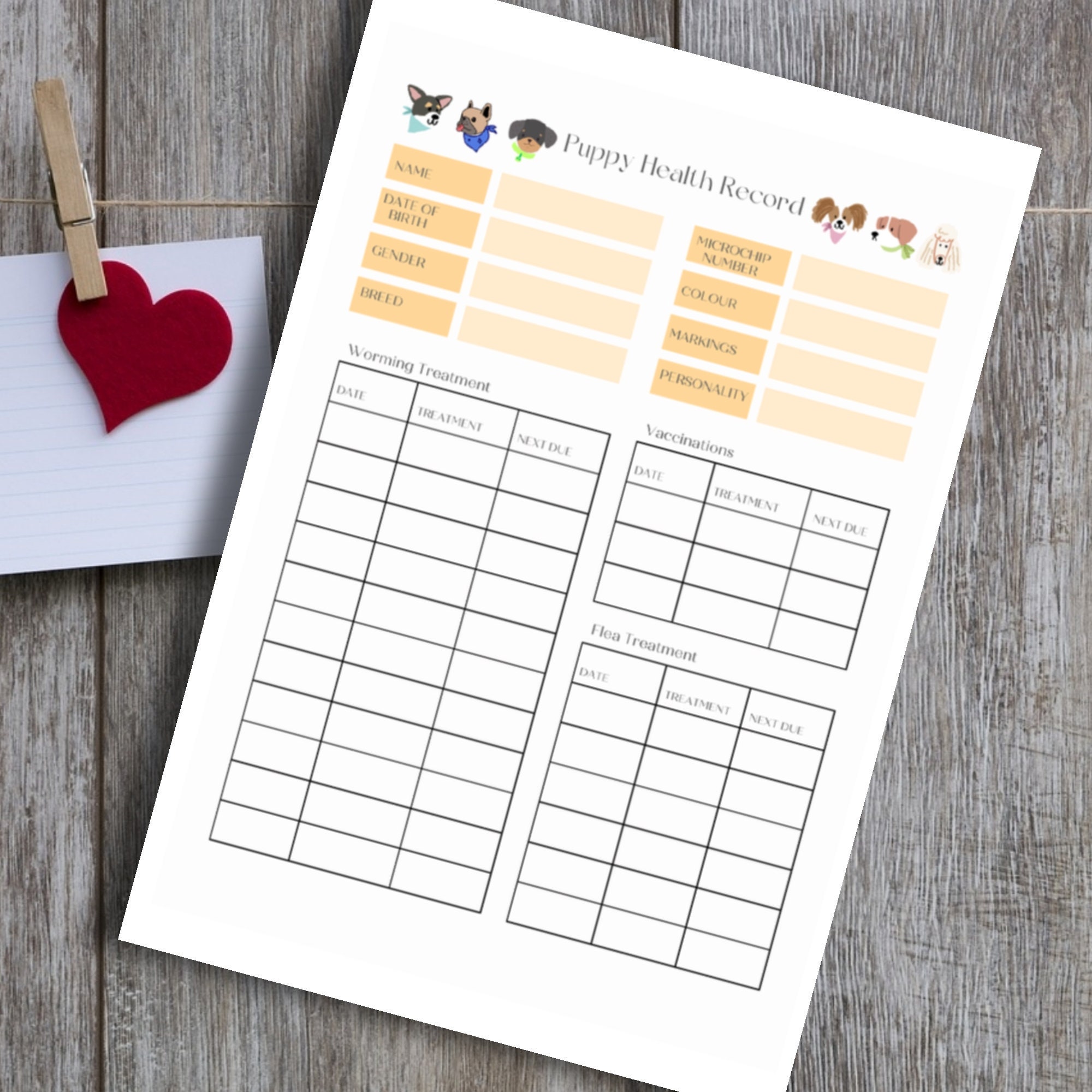 Puppy Litter Whelping Charts for Breeders Puppy Contract Progesterone ...