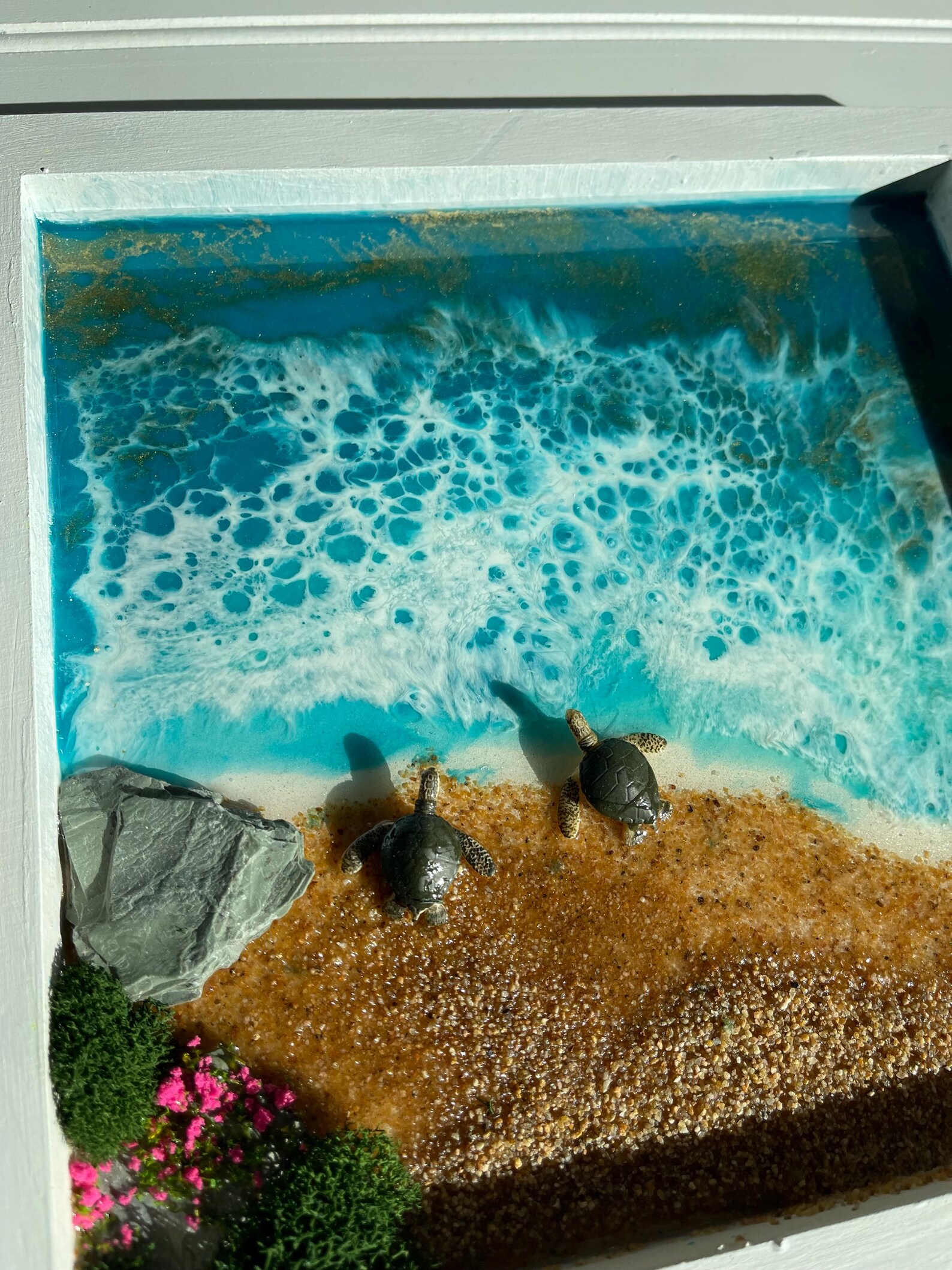 Custom Resin Painting, Art Resin Sea Epoxy Art, Beach Resin Art ...