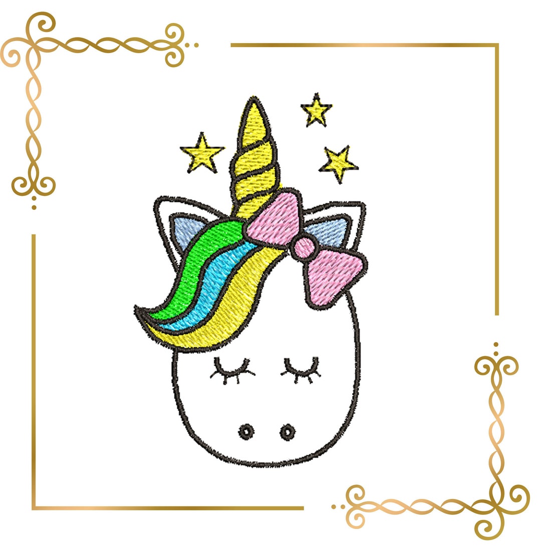 Cute Unicorn Little Digital Machine Embroidery, Embroidery Designs - Etsy