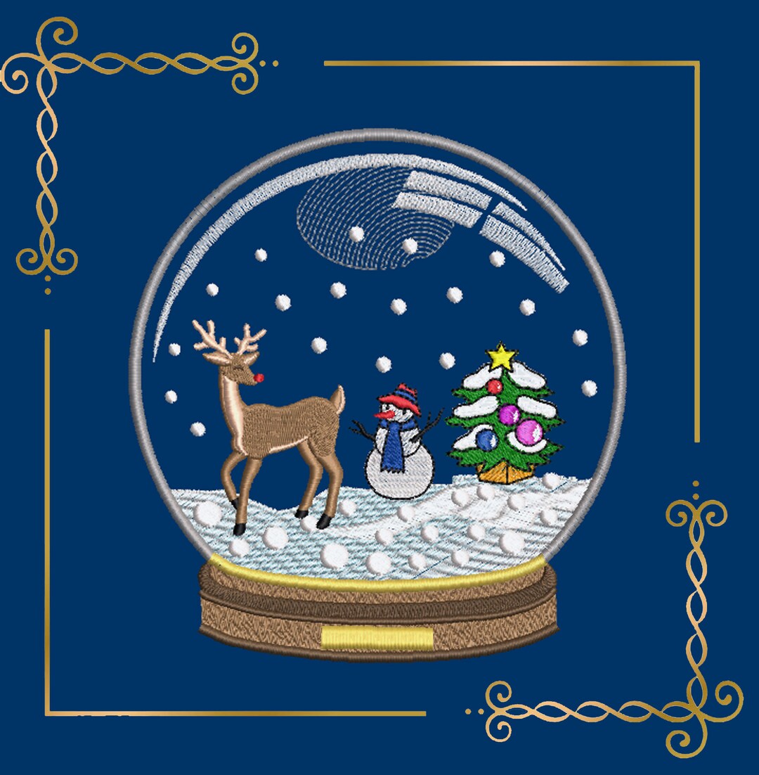 Christmas, Magic Snow Globe, Reindeer, Snowman, Christmas Tree ...