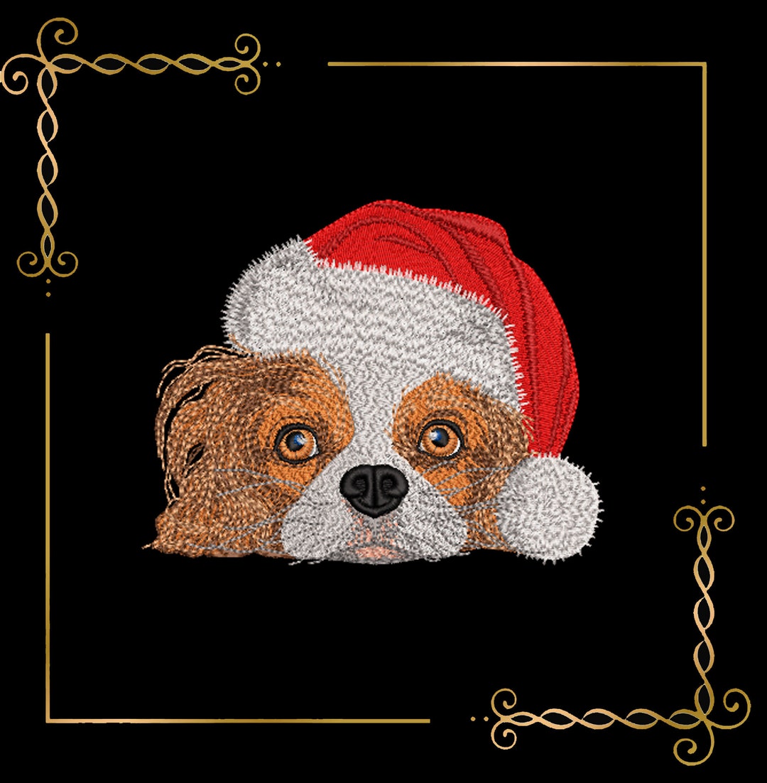 Christmas Dog Embroidery Design to the Direct Download. - Etsy
