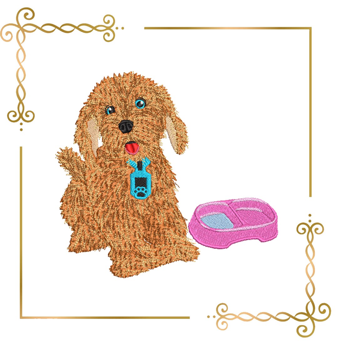 Labradoodle Doggy Digital Machine Embroidery, Embroidery Designs - Etsy