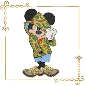 Mickey in a Military Style, Fantasy Parody Embroidery Design to the ...