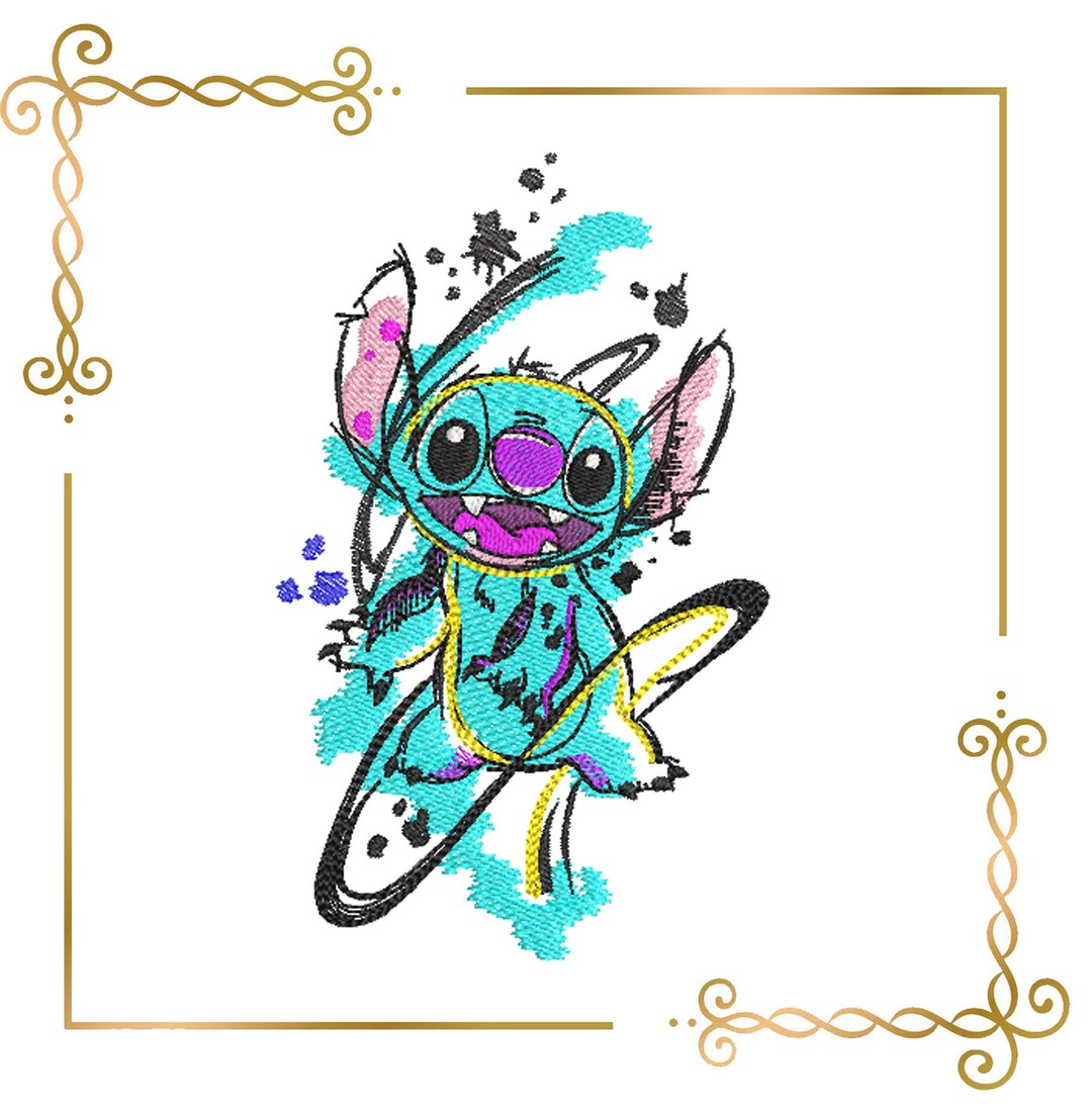 Vibrant Cartoon Modern Stitch Embroidery Design for Embroidery Machines ...