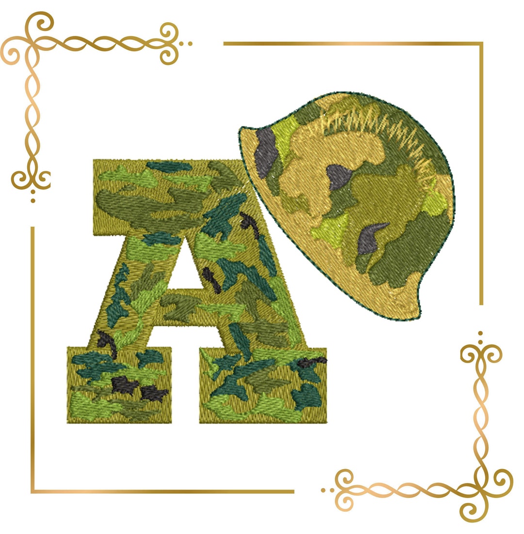 Letter A Military Army Digital Embroidery Design File - Etsy