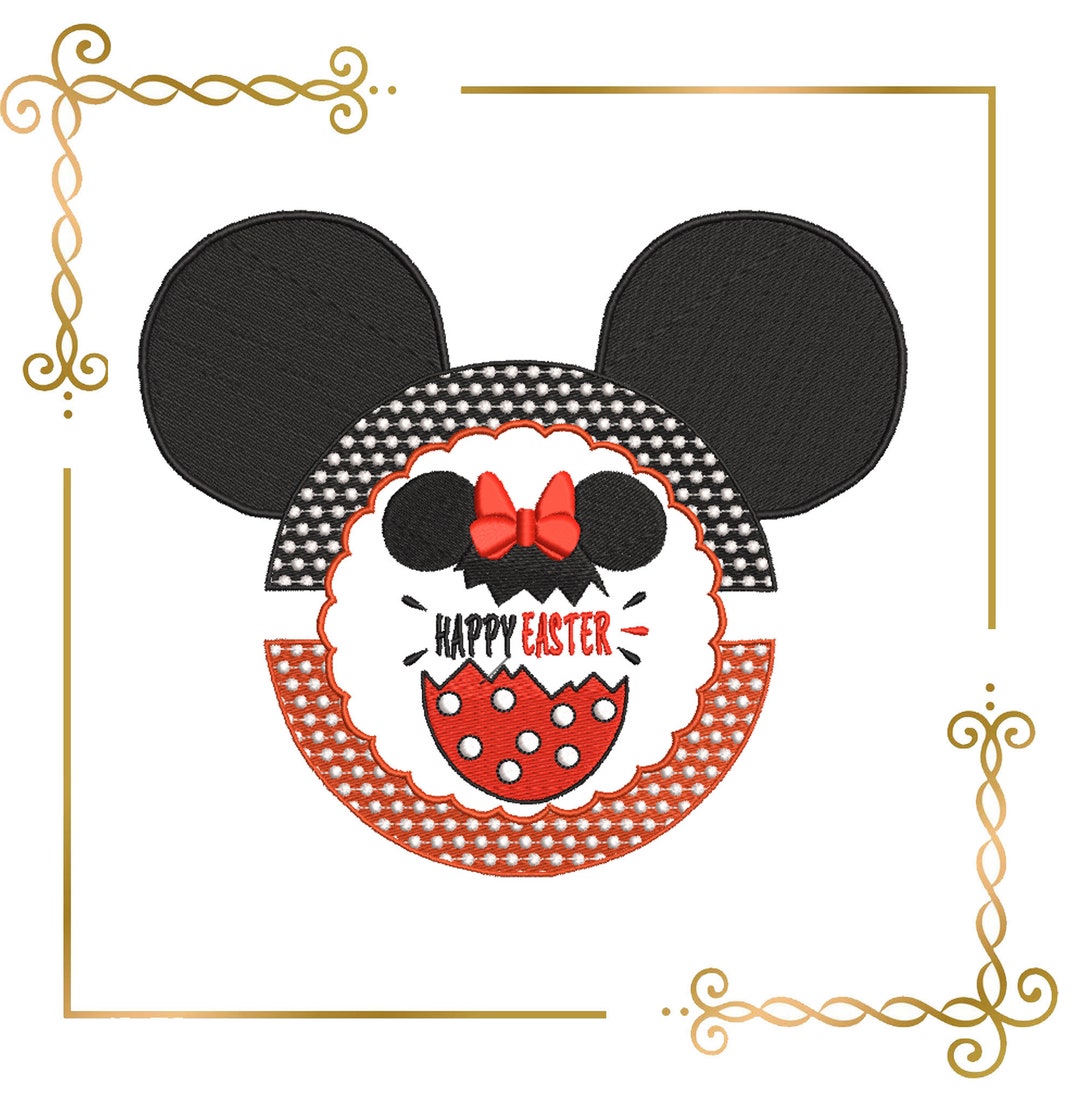 Mouse, Head, Easter, Wreath, Egg, Minnie, Mickey Embroidery Zum ...