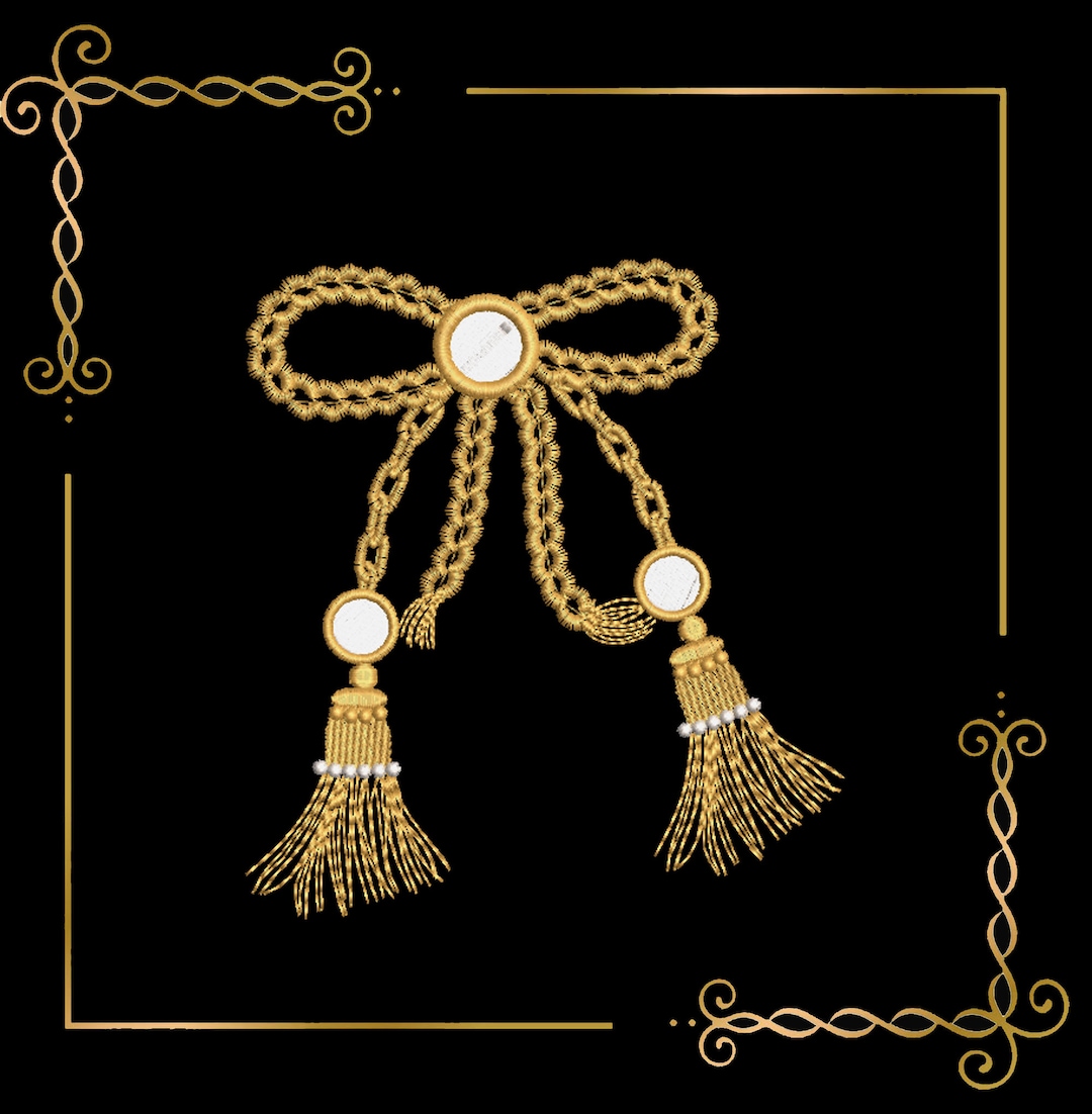 Chain Bow 3 Sizes Machine Embroidery Designs - Etsy