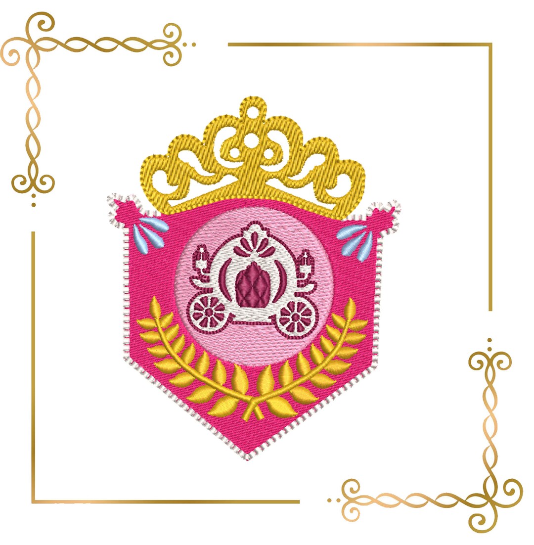 Princess Carriage and Patch Embroidery Design to the Direct Download ...