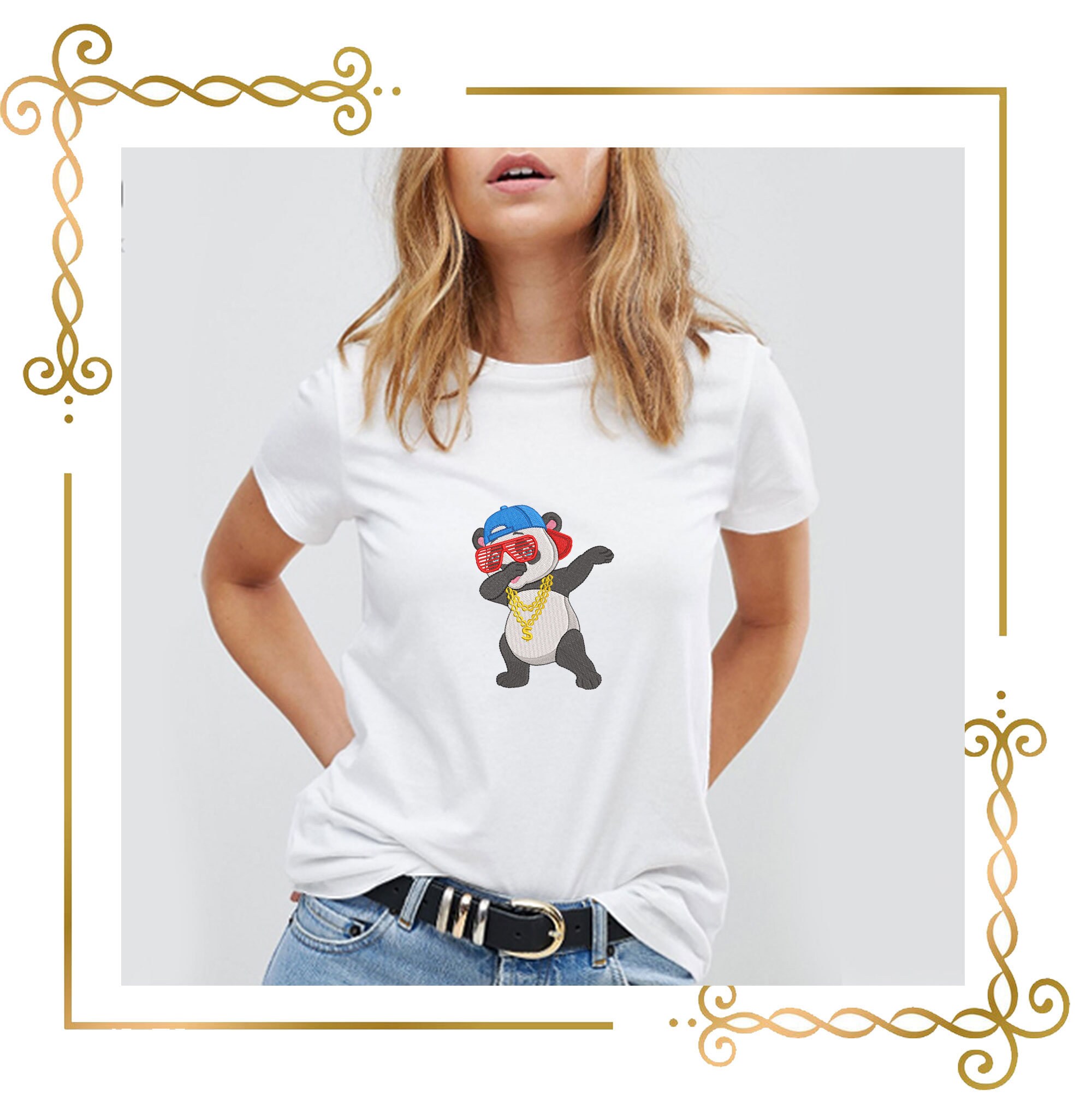 Panda Rapper Embroidery Design to the Direct Download Gift for Child - Etsy