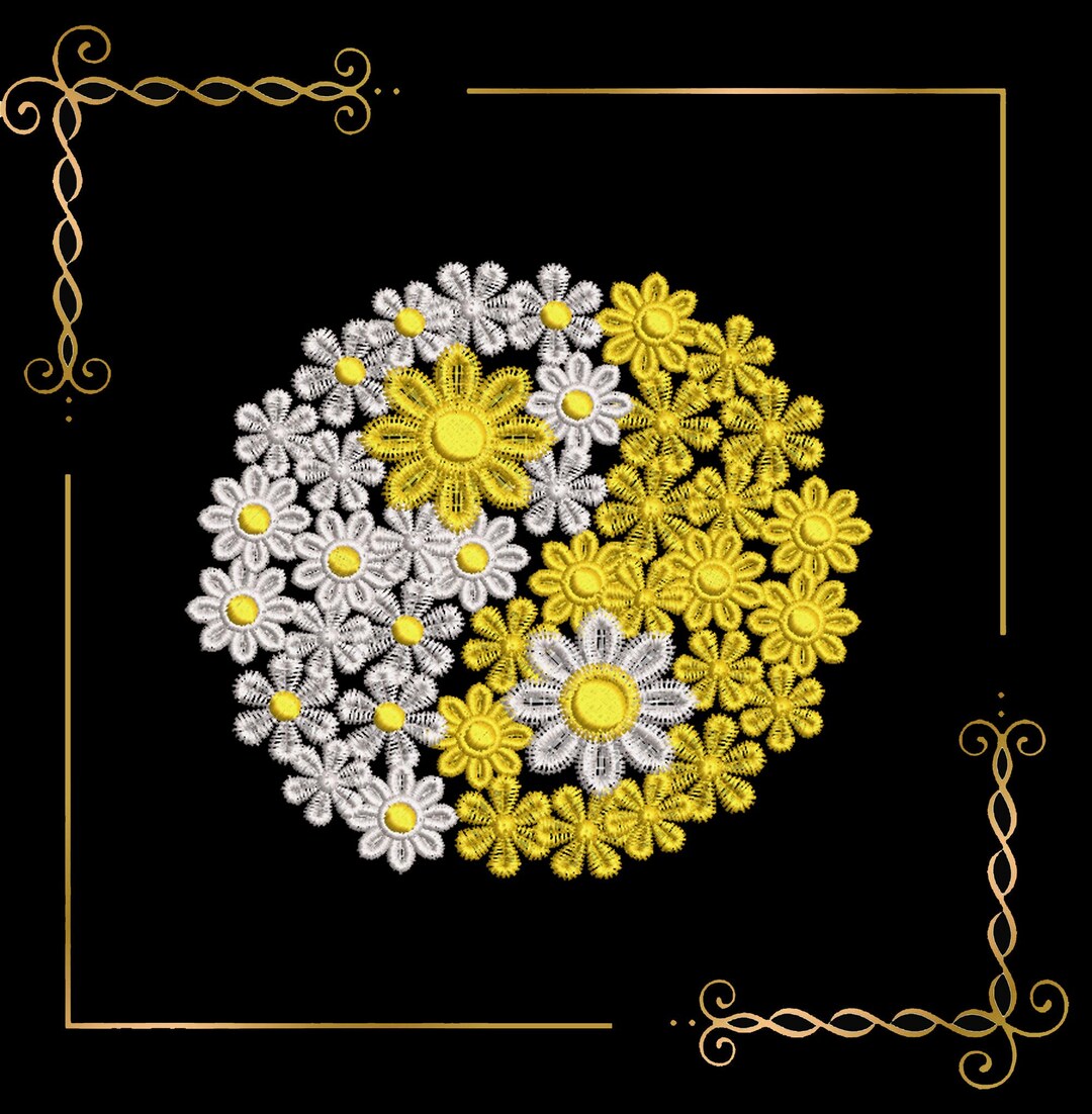 Yin-yang Daisy Delight With Floral Harmony Valentines Day Machine ...