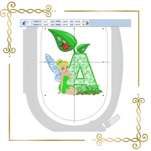 Alphabet, Applique, Letter A, Tinker Bell, Princess, Fabulous Fairyl ...