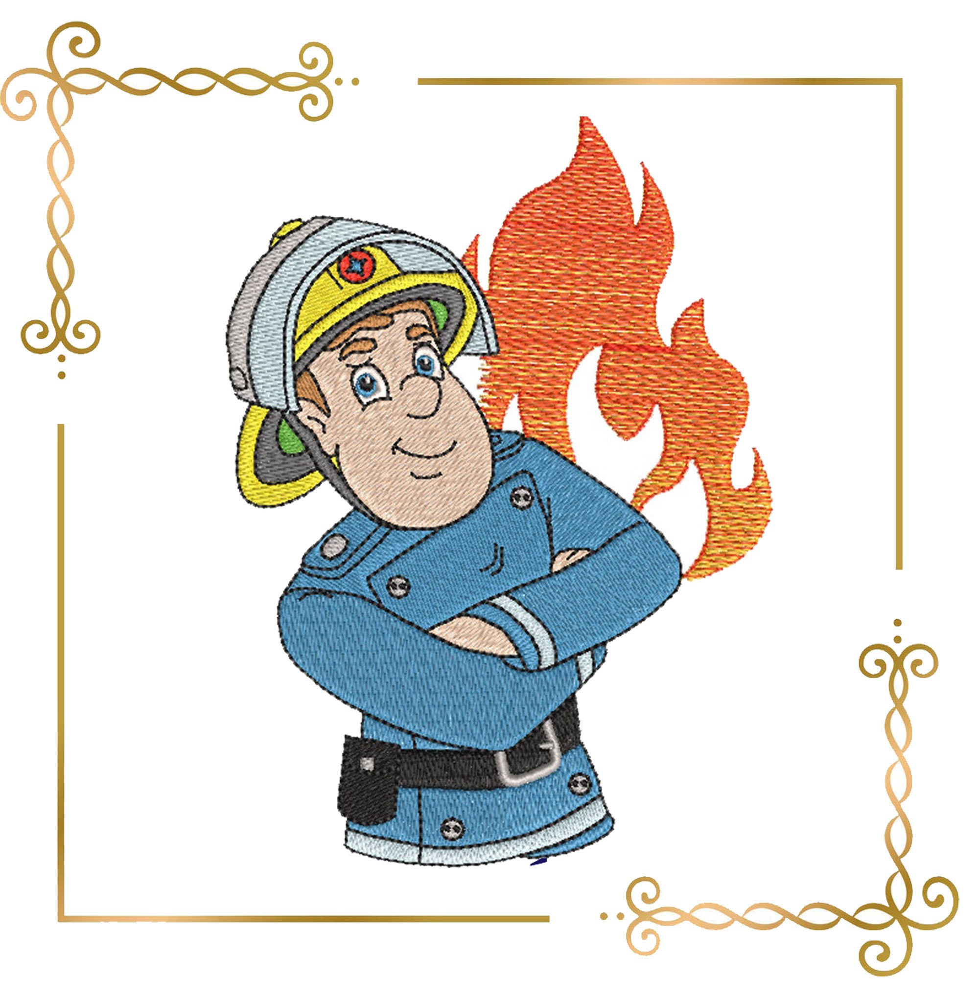 Fireman Sam Embroidery Design: 3 Variants (digital Download) - Etsy