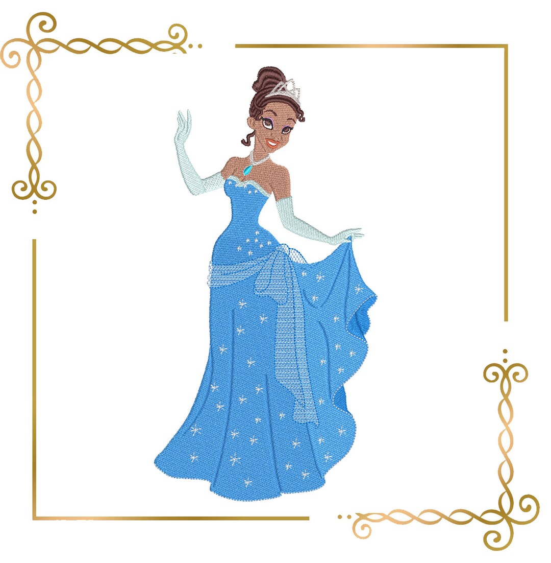 Princess 2 Sizes Embroidery Design to the Direct Download. - Etsy