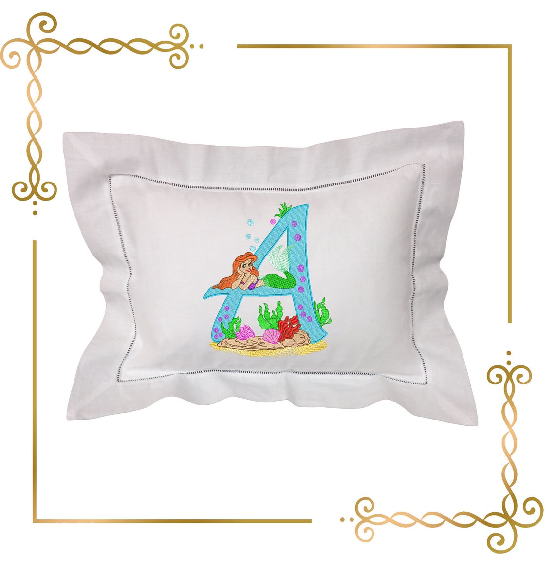 Princess Ariel, Letter A, Monogram, Digital Embroidery Design File - Etsy