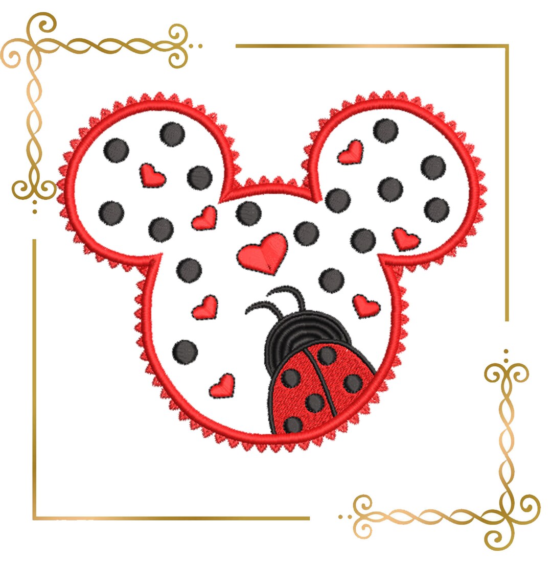 Applique Minnie Mouse, Ladybug Embroidery Design to the Direct Download ...