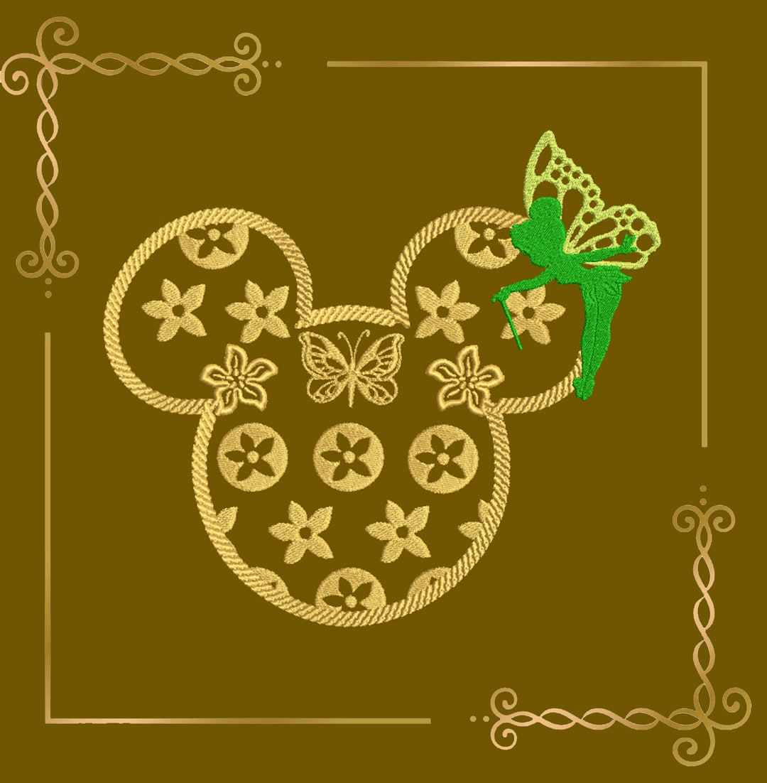 Princess Tinkerbell Mouse Embroidery Design (digital Download) - Etsy