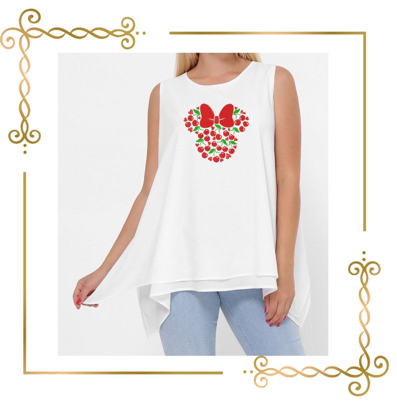 Minnie Head Mouse Summer Cherry Embroidery Design to the - Etsy