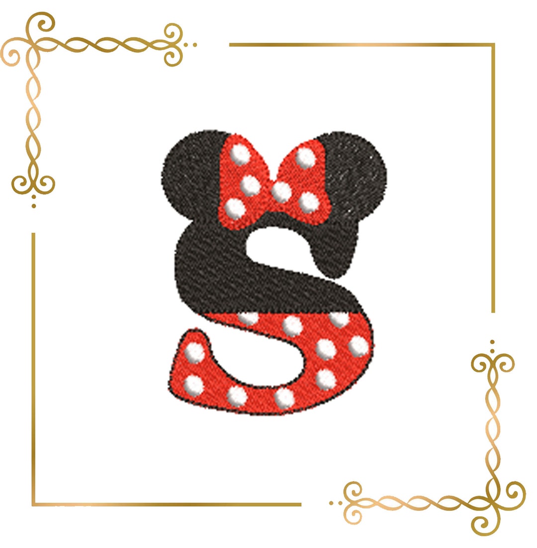 Minnie Mouse Letter S Digital Embroidery Design File - Etsy