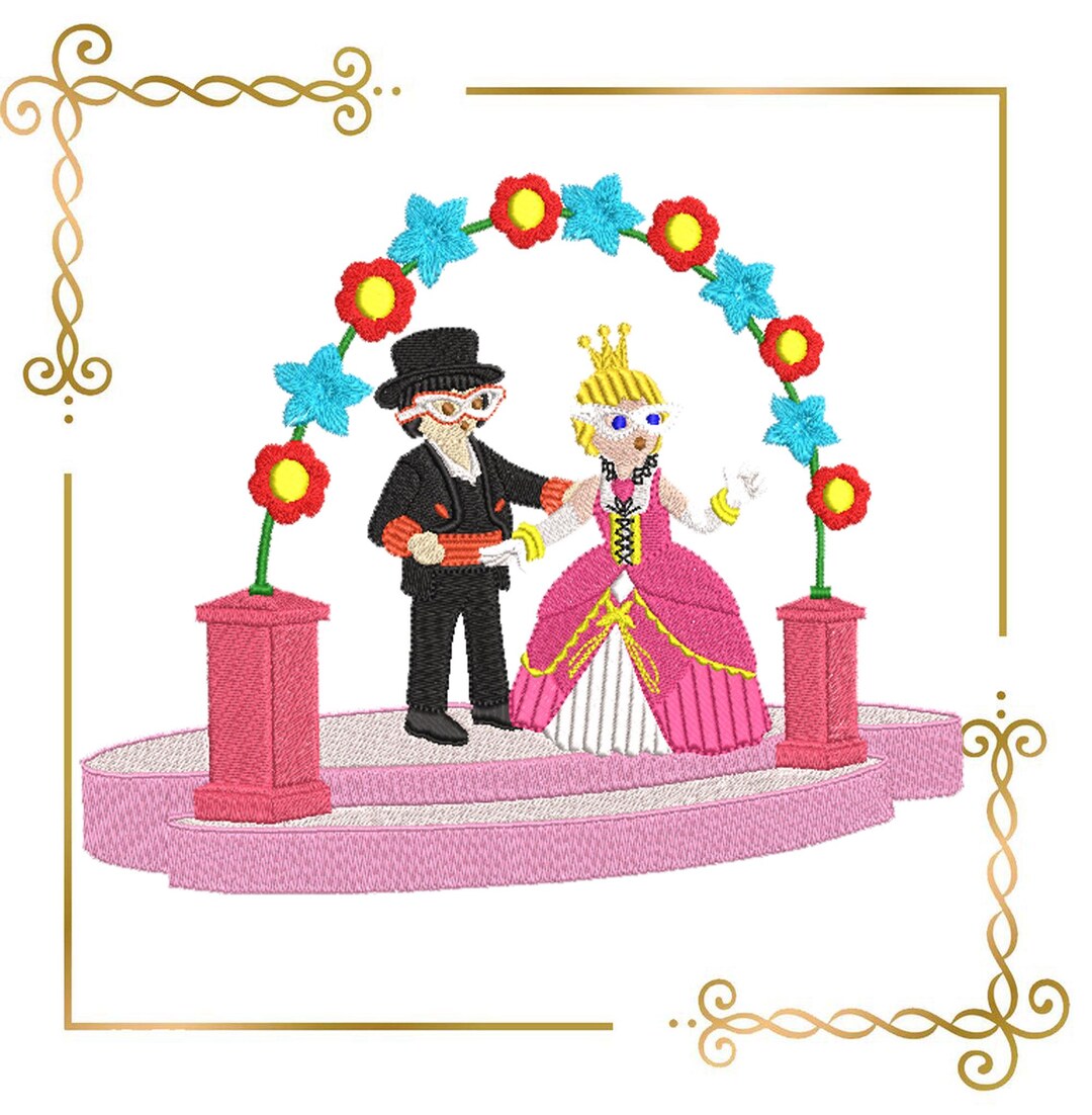 Prince and Princess Mobil Play Inspired Embroidery Design to the Direct ...