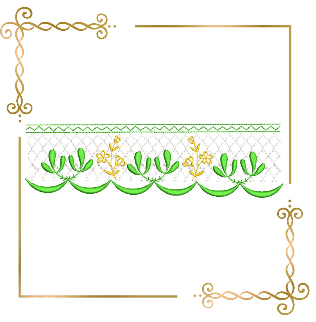 Floral Smocking Plate: Machine Embroidery Design (digital Download) - Etsy