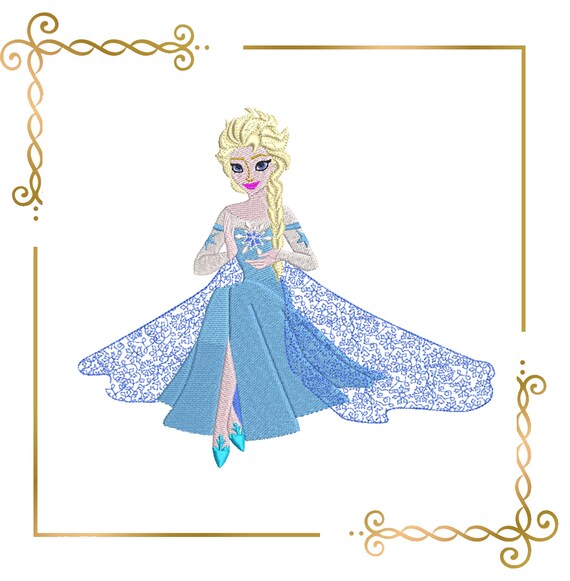 Princess Elsa Winter Frozen Embroidery Design to the Direct - Etsy