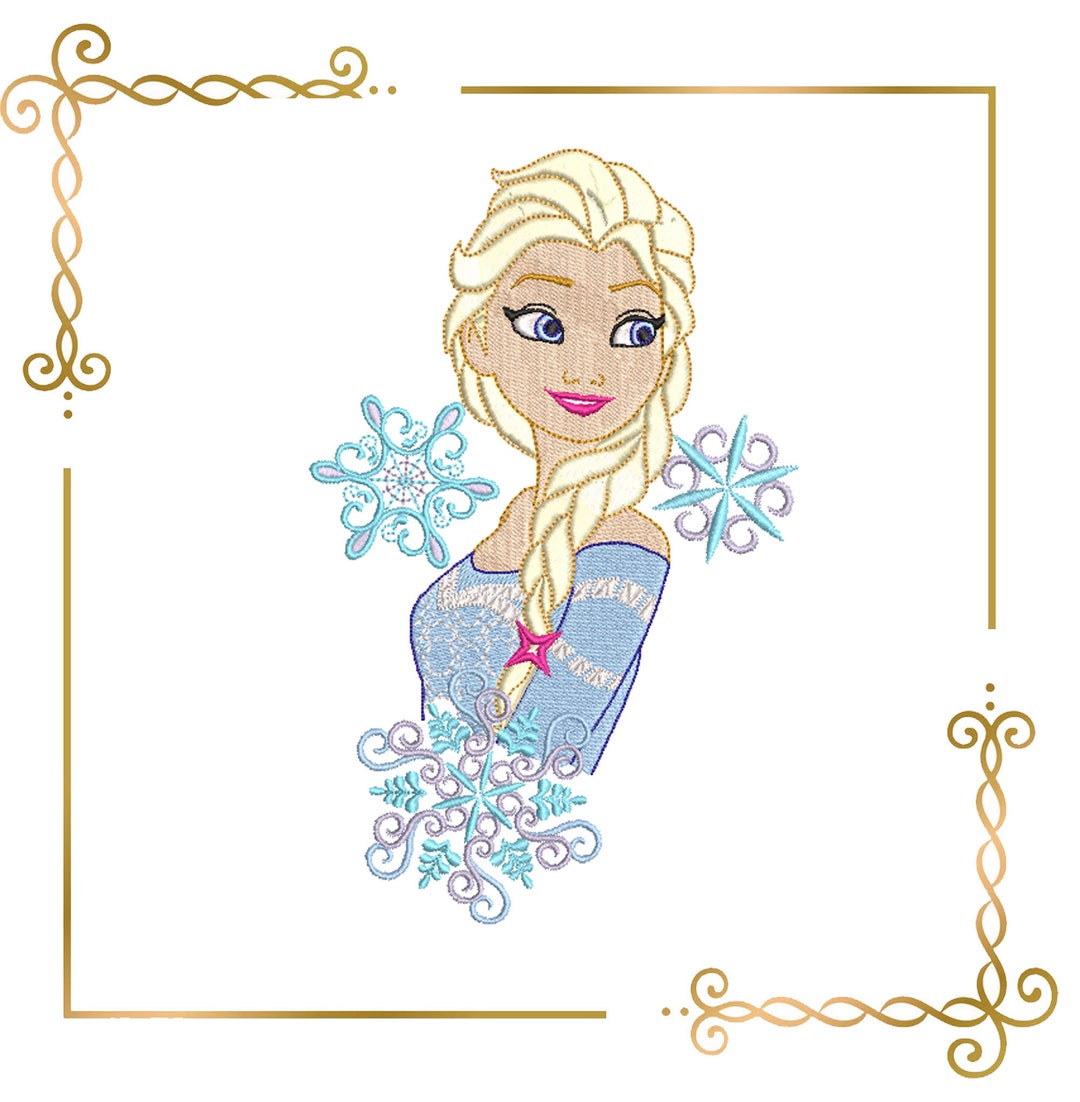 Elsa Winter Snow Princess Machine Embroidery File (digital Download) - Etsy