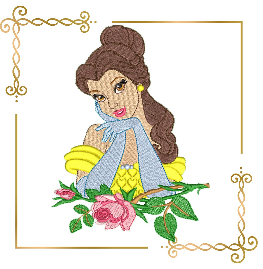Princess, Belle Embroidery Design to the Direct Download. - Etsy