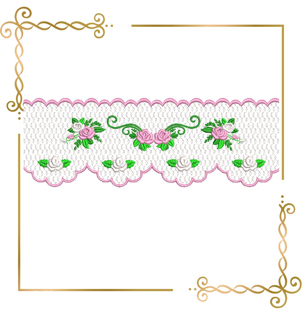 Smocking Plate, Flowers, Roses, Design Plate, Machine Embroidery Design ...