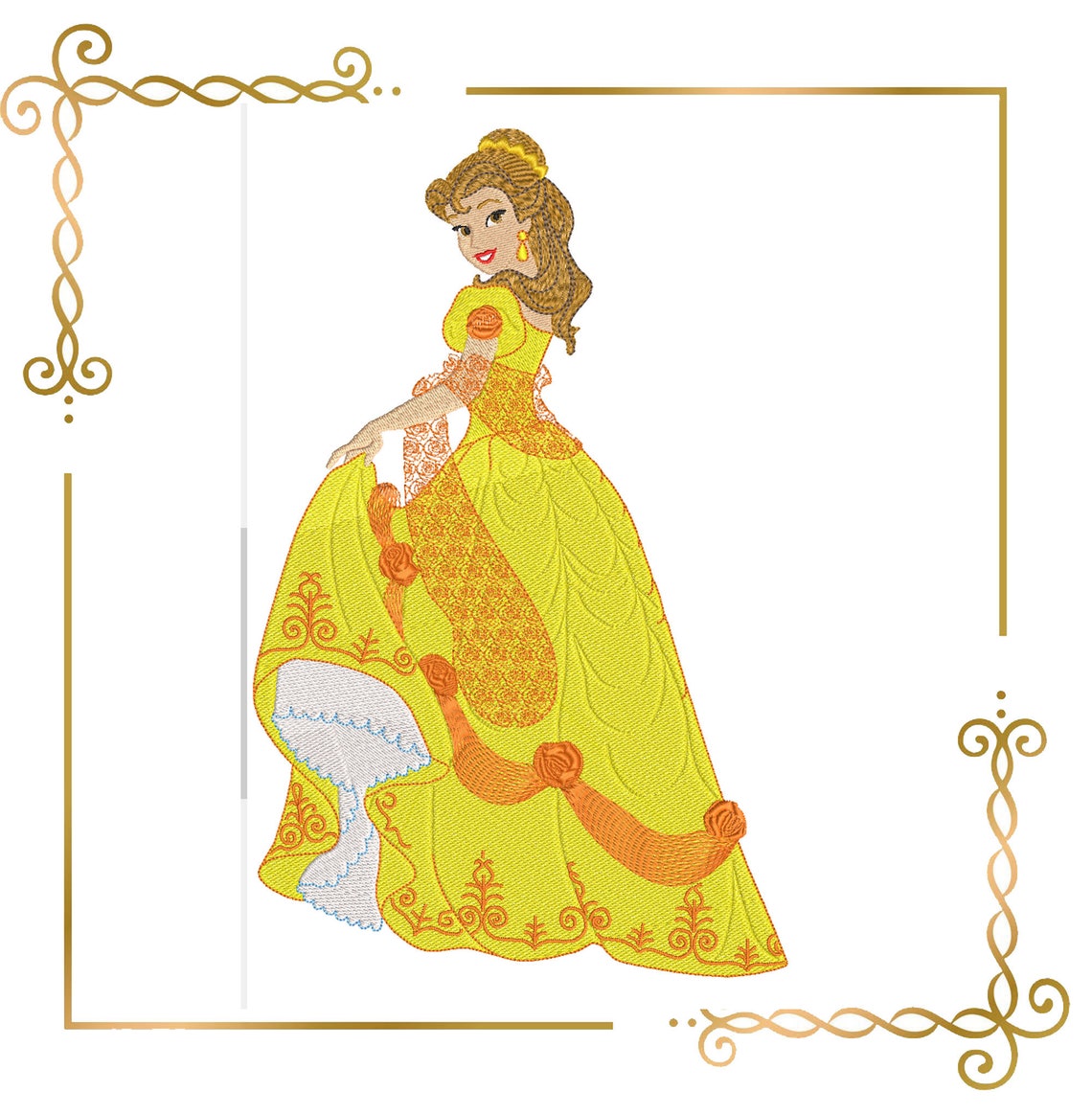 Princess Belle Embroidery Design to the Direct Download. - Etsy