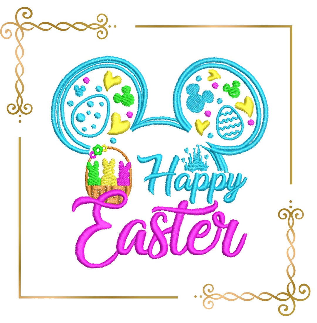 Mouse, Head, Mickey, Easter Rabbits in a Basket, Machine Embroidery ...