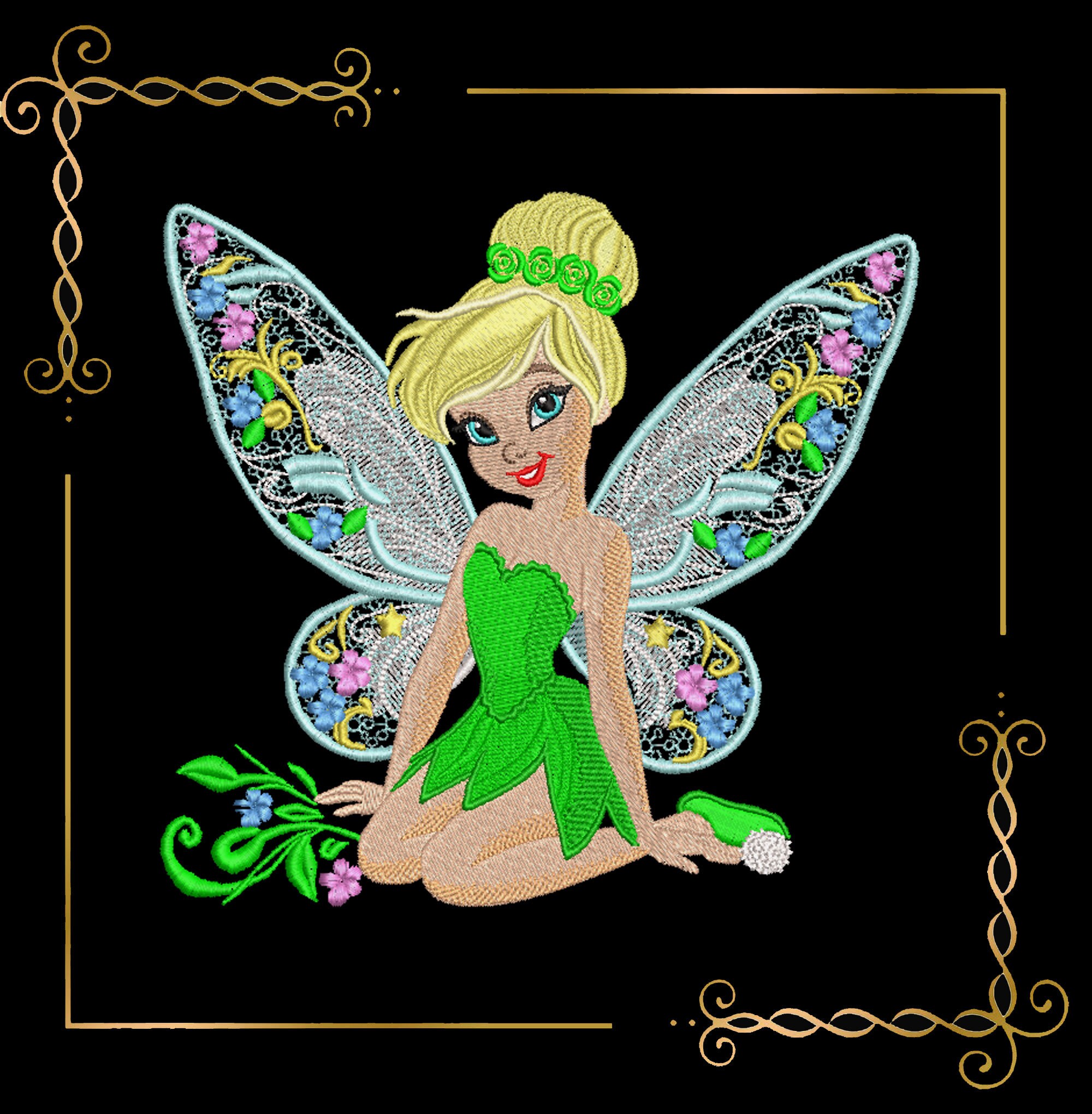 A Magical Fairy With Wings Embroidery Machine Design (digital Download ...