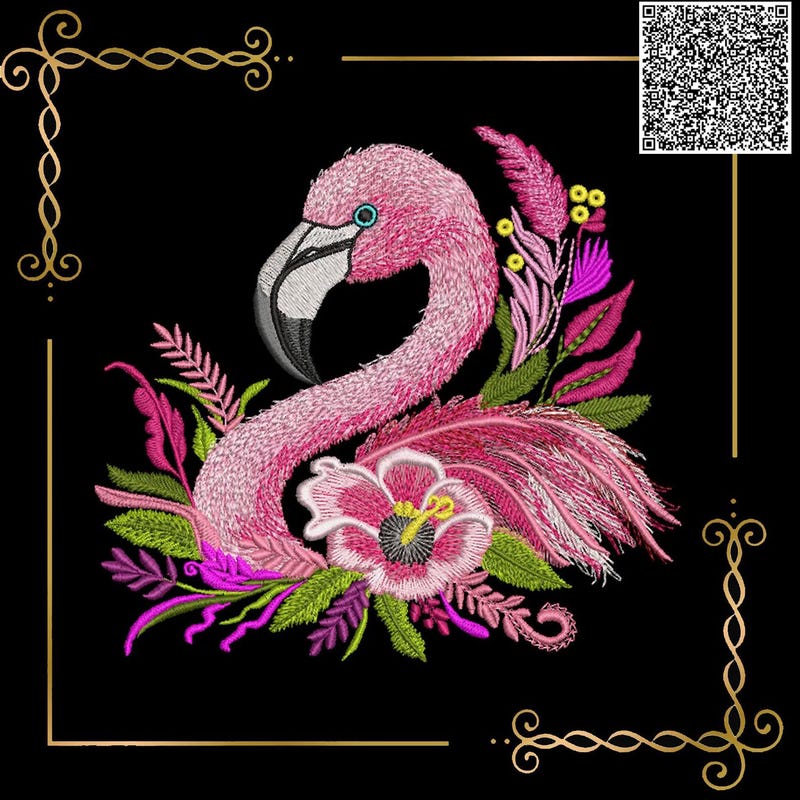 Flamingo Embroidery - Etsy