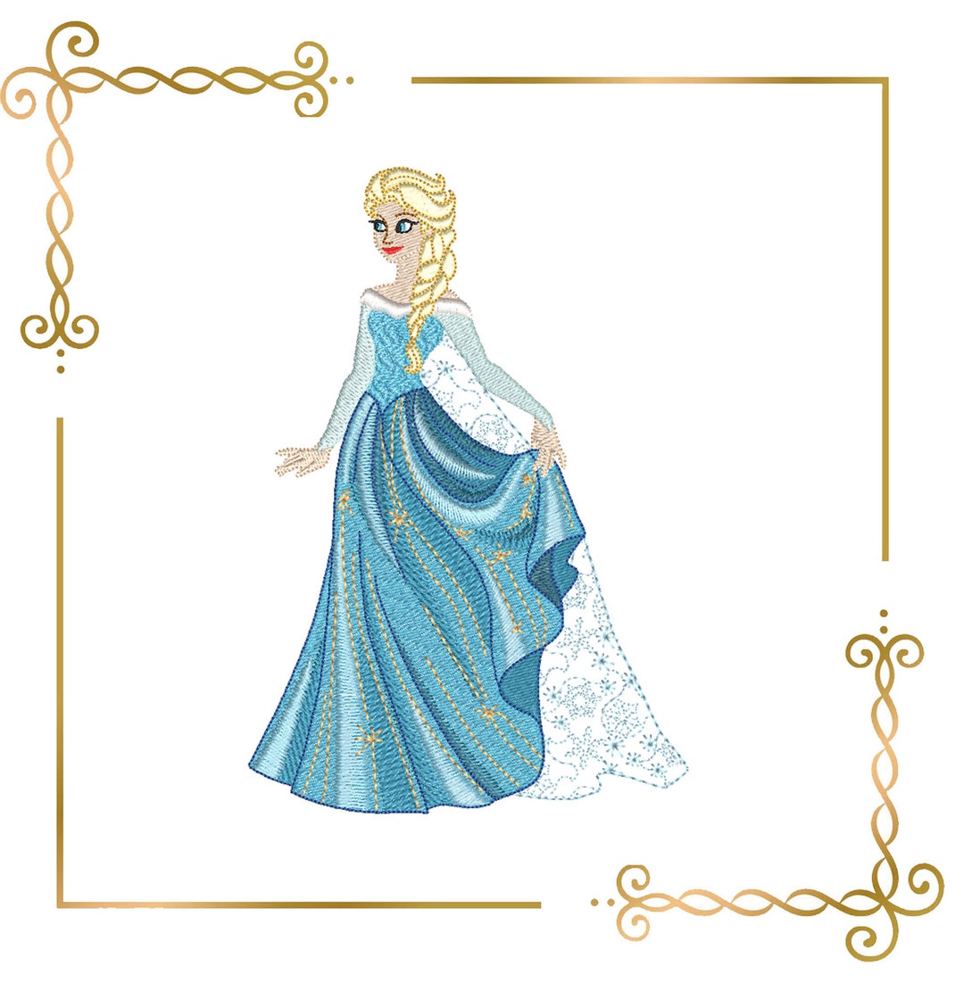 Princess, Elsa, Winter Frozen, Snowflakes, Embroidery Design to the ...