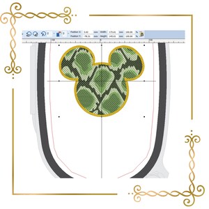 Mickey Mouse, Head, Snake, Fantasy, Embroidery Design to the Direct ...