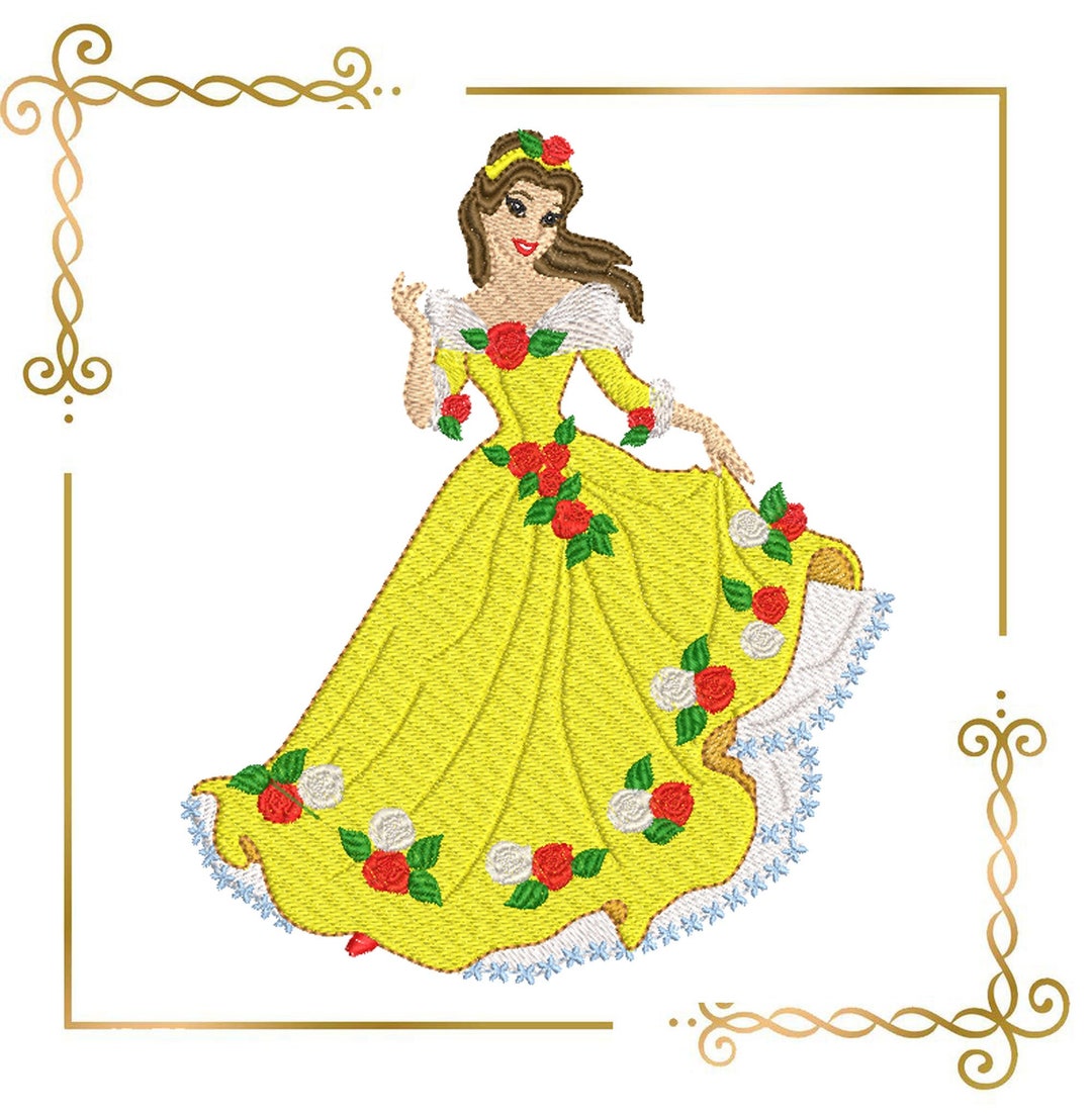 Princess 3 Sizes Embroidery Design to the Direct (Download Now) - Etsy
