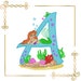 Princess Ariel, Letter A, Monogram, Digital Embroidery Design File - Etsy