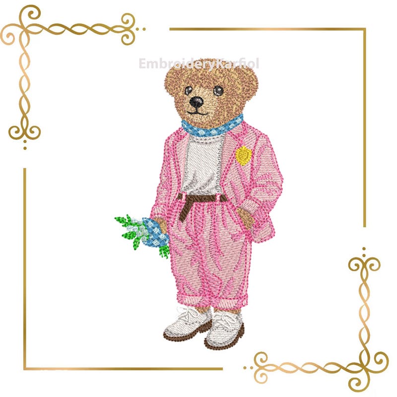 Purple Bear Embroidery Designs - Etsy