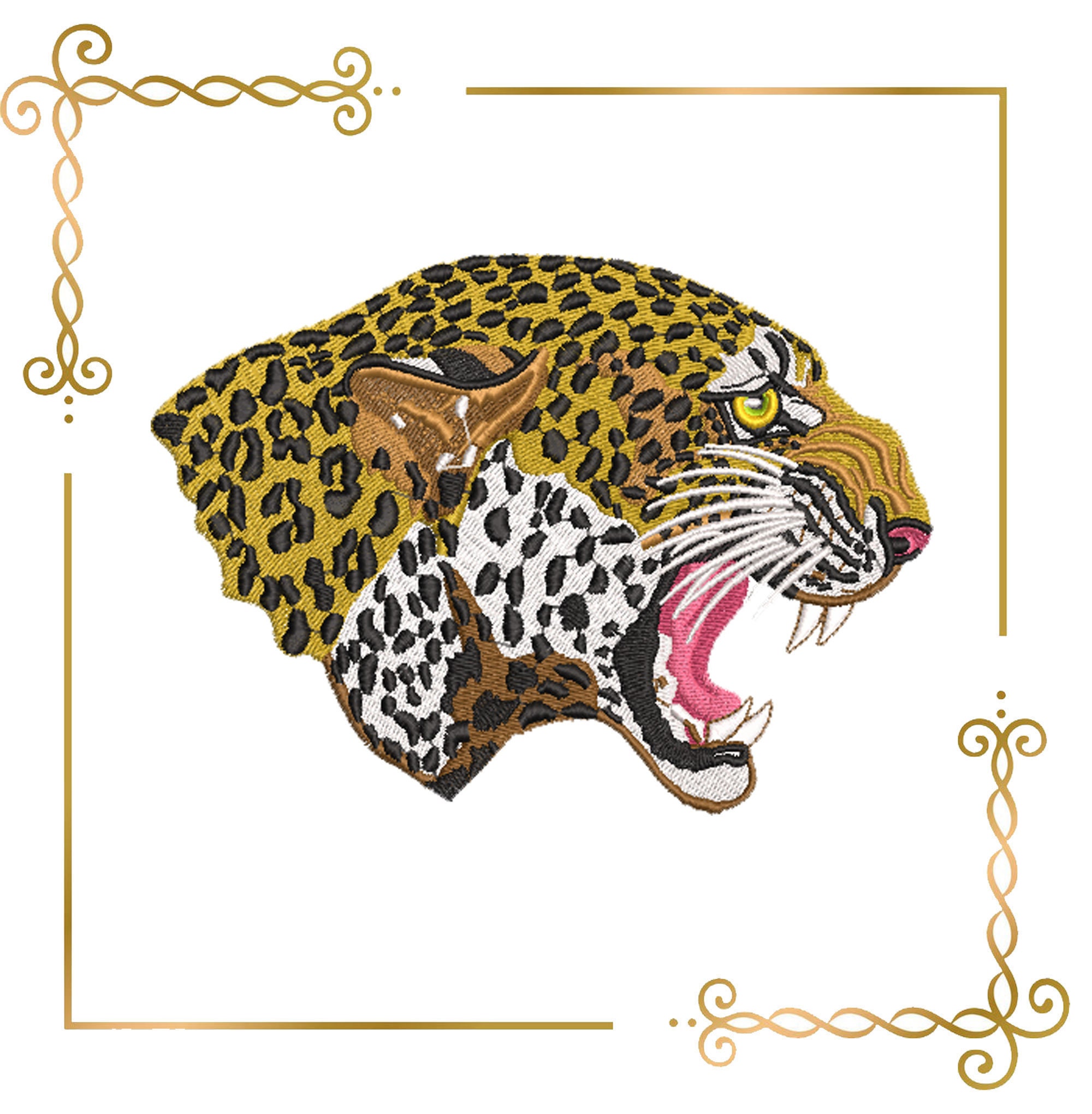 Cheetah Head Embroidery Design to the Direct Download. - Etsy