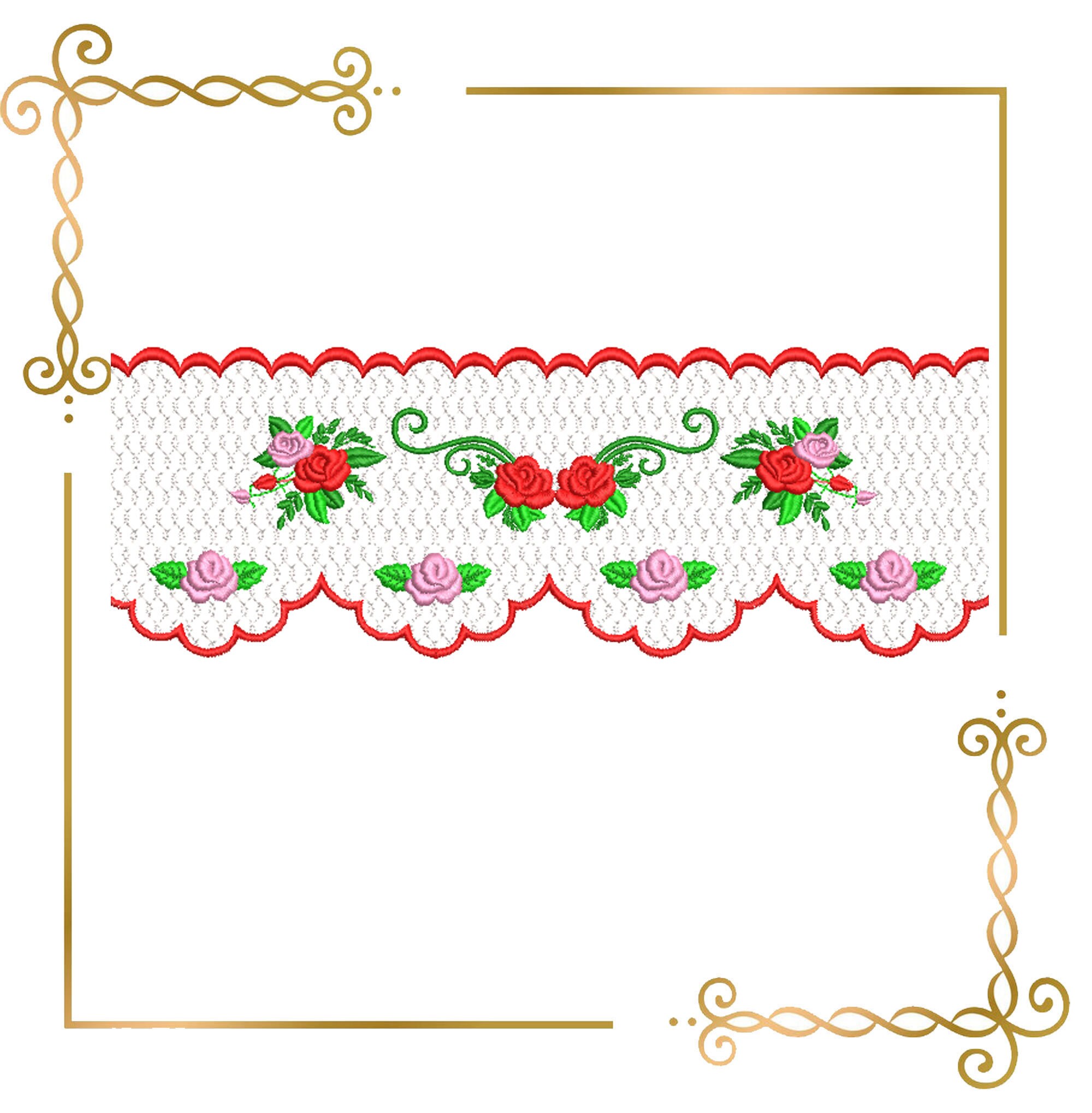 Roses Smocking Plate: Machine Embroidery Design (digital Download) - Etsy